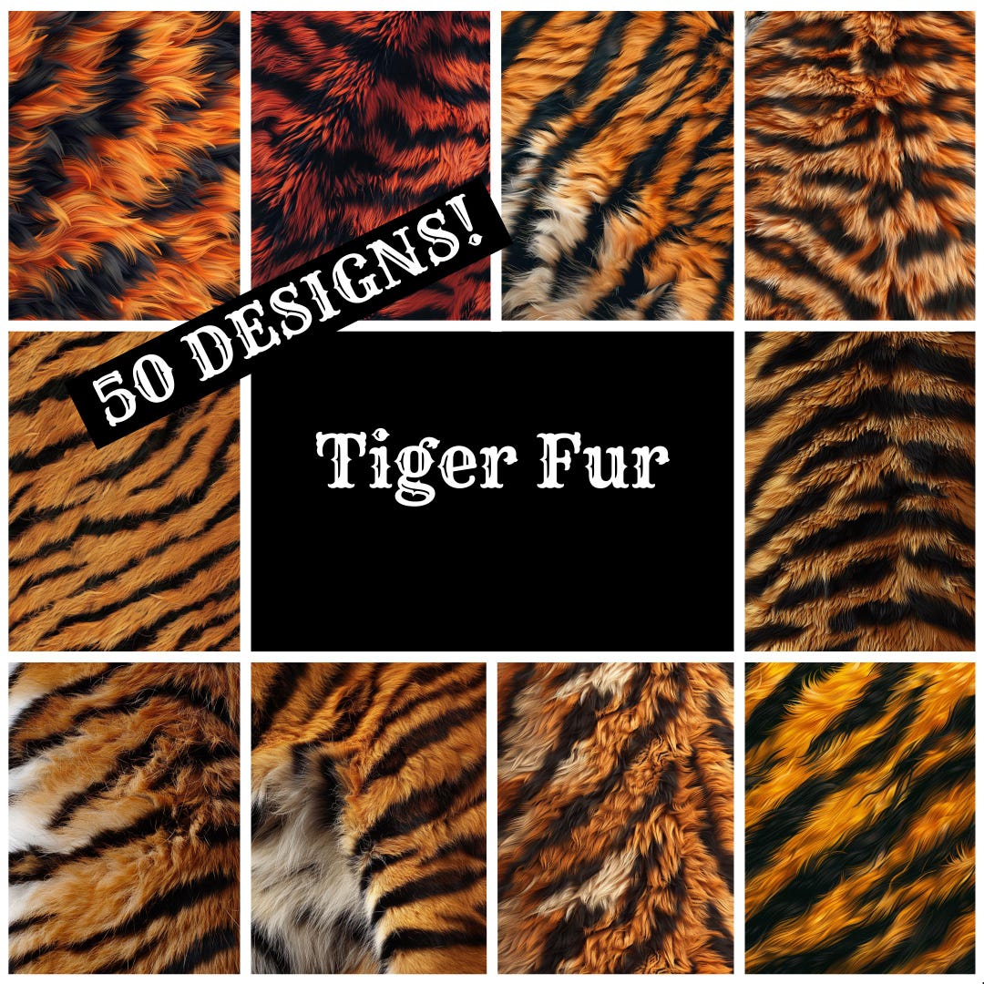 Tiger Fur Journal Paper: Vintage Scrapbook Printable (PNG Digital ...