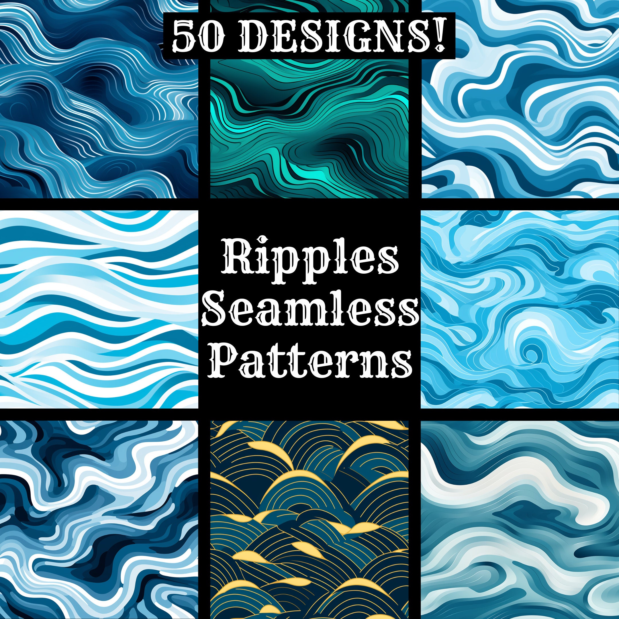 Ripples Seamless Digital Paper, Printable Scrapbook Paper Seamless ...