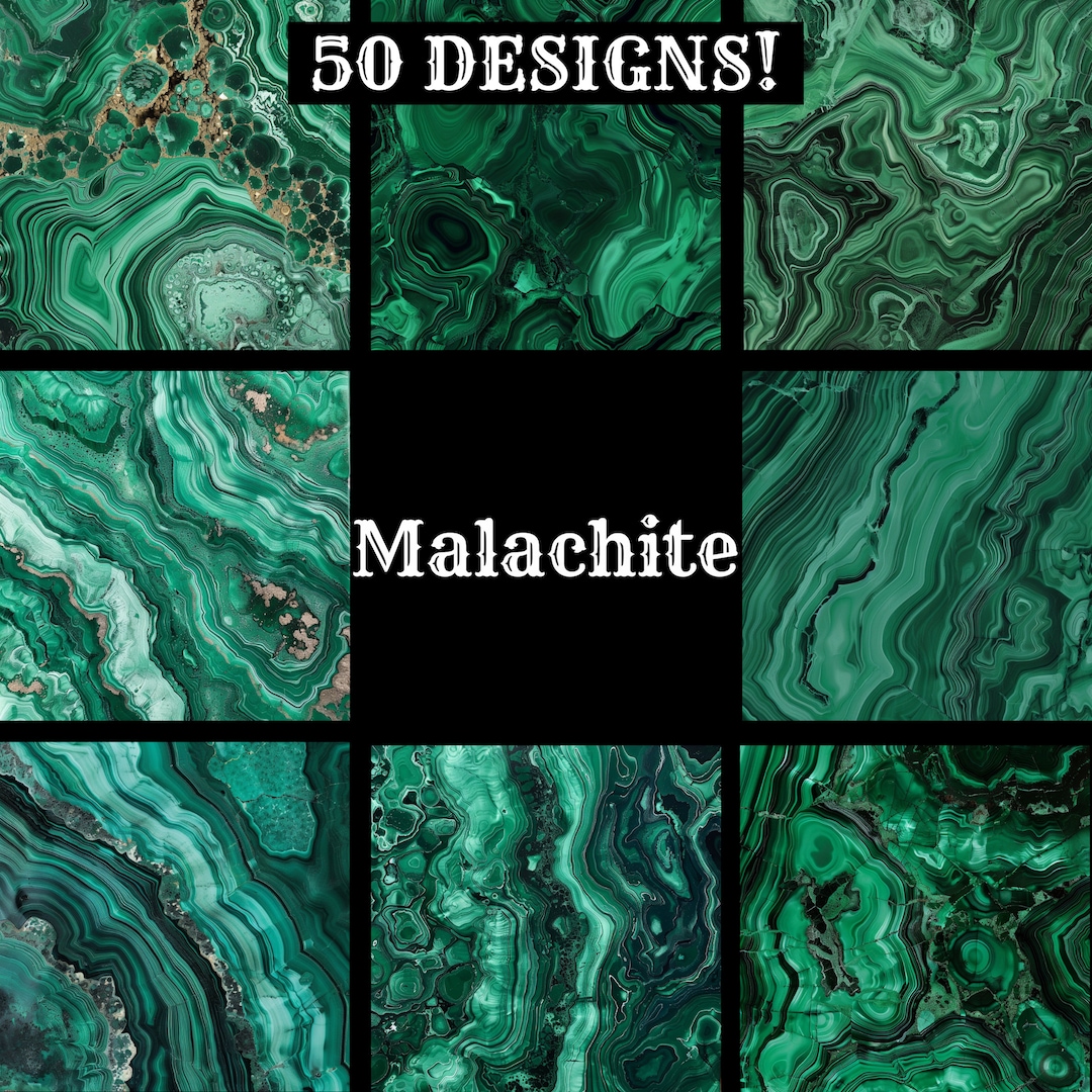 Malachite Digital Paper: High-resolution Scrapbook & Journal (PNG ...