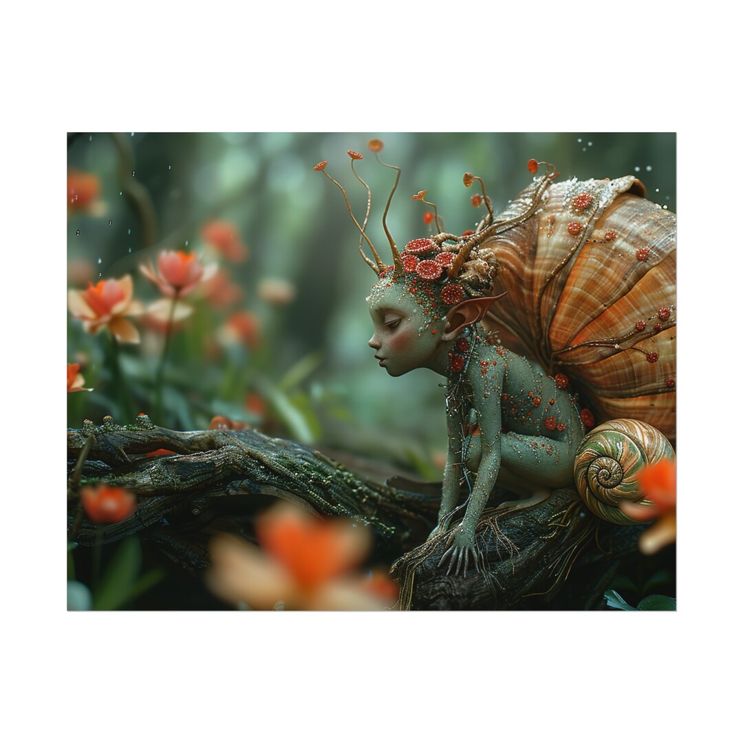 Snail Pixie of Orange Blossom Trail Fantasy Poster - Etsy
