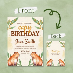 Capybara Birthday Invitation | Printable Birthday Invite, Capybara ...