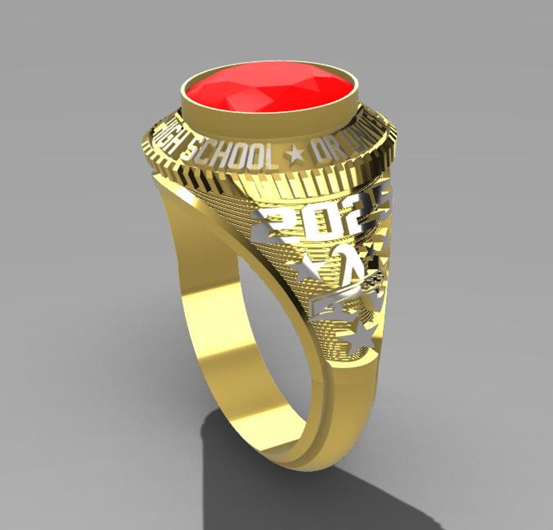 STL FILE for Graduation Ring With Cut Bezel for Oval 12 X 10 Stone ...