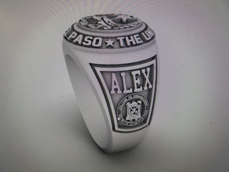 STL File Graduation Ring Custom to Order With Your Info - Etsy