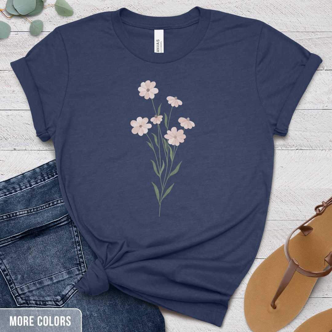 Watercolor Flower T-shirt - Floral Tee - Botanical Print - Garden Lover ...