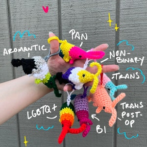 LGBTQ+ Shrimp Pride Amigurumi Crochet Keychains - Etsy