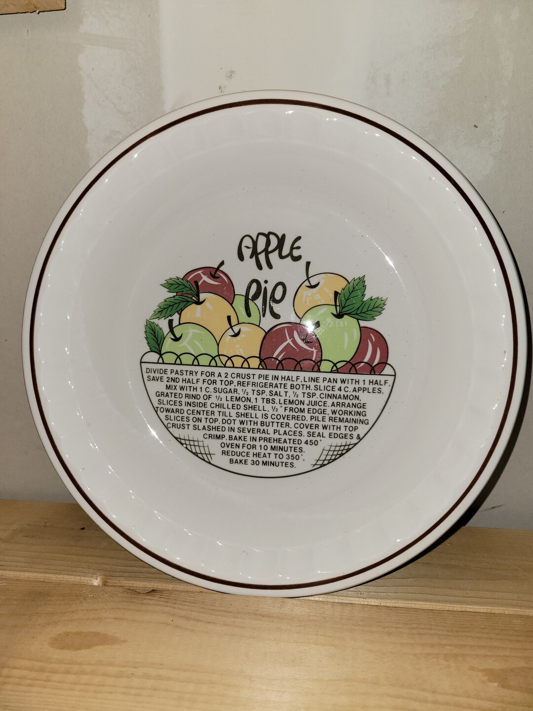 Hankook Apple Pie Plate With Recipe - Etsy