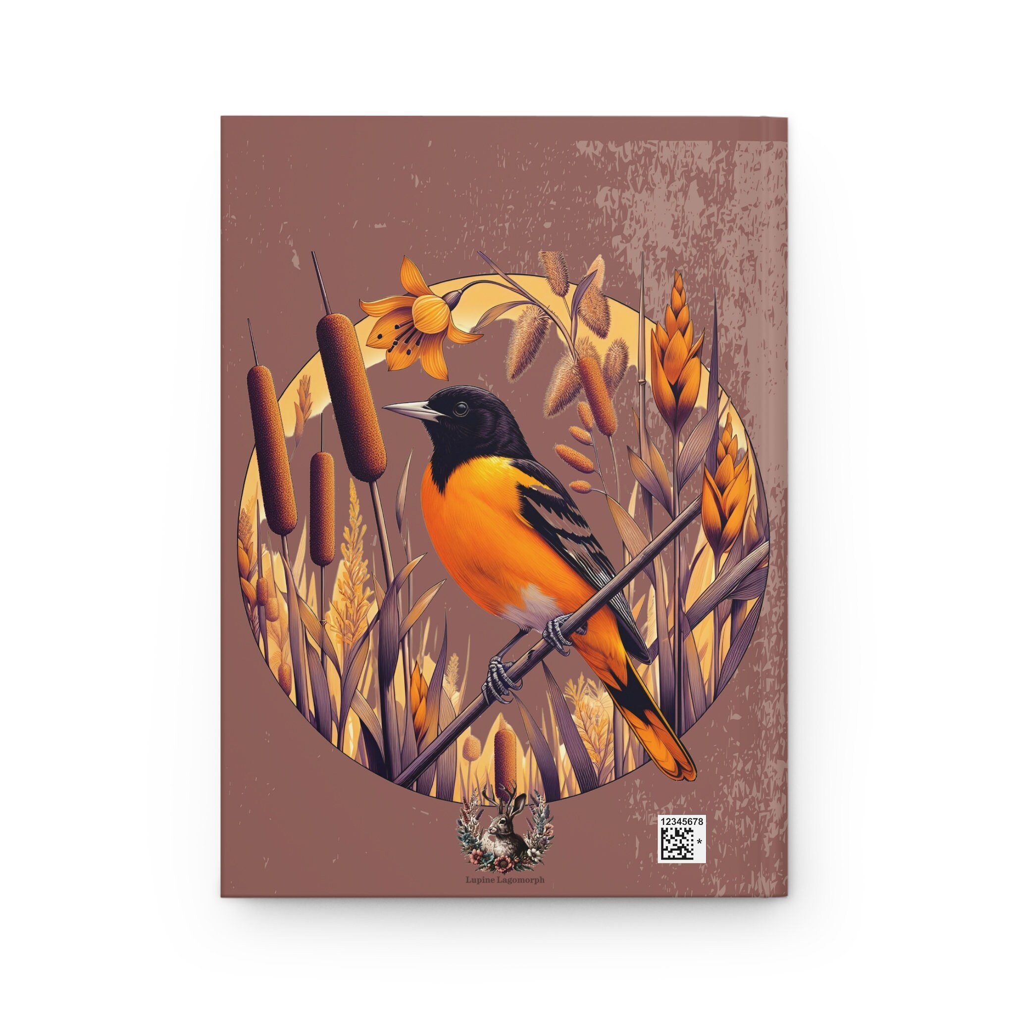 Baltimore Oriole Cattails Flowers Notebook Black Orange Bird Tulles ...