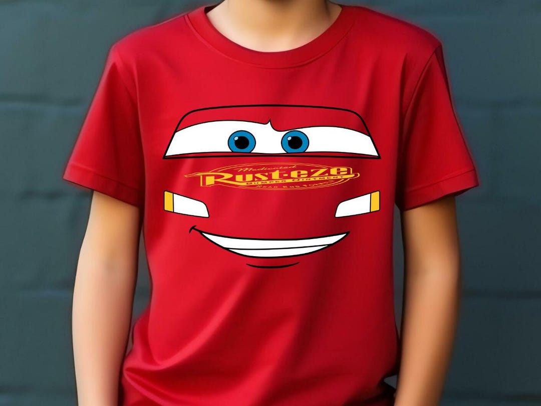 Imagen prediseñada de la cara de Rayo McQueen en formato SVG, PNG, DXF ...