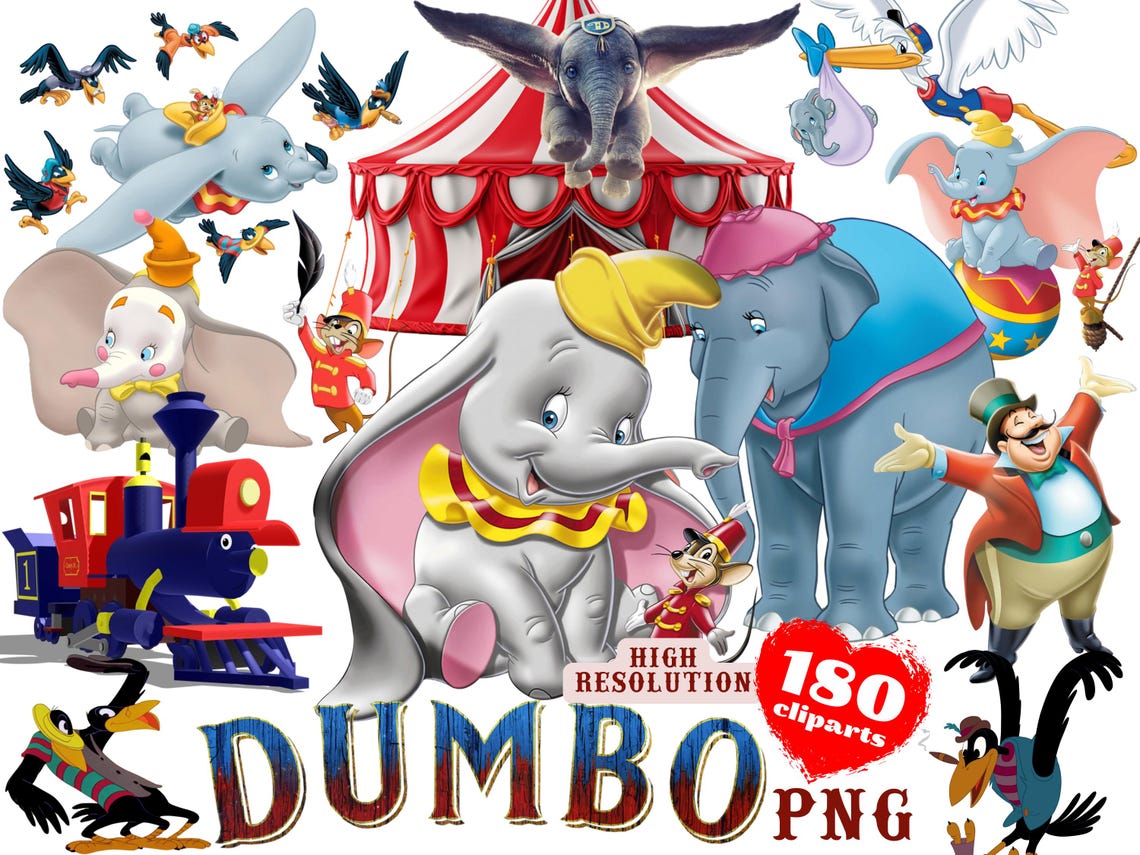 Dumbo PNG Cliparts Bundle, Dumbo Sublimation Bundle, Dumbo Cartoon ...
