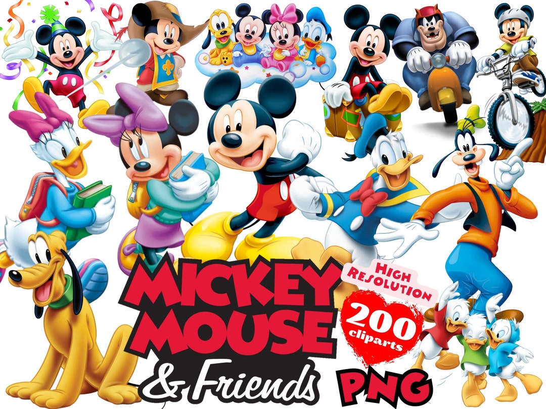 Mickey Mouse & Friends PNG Bundle, Mickey Mouse PNG Cartoon Cliparts ...