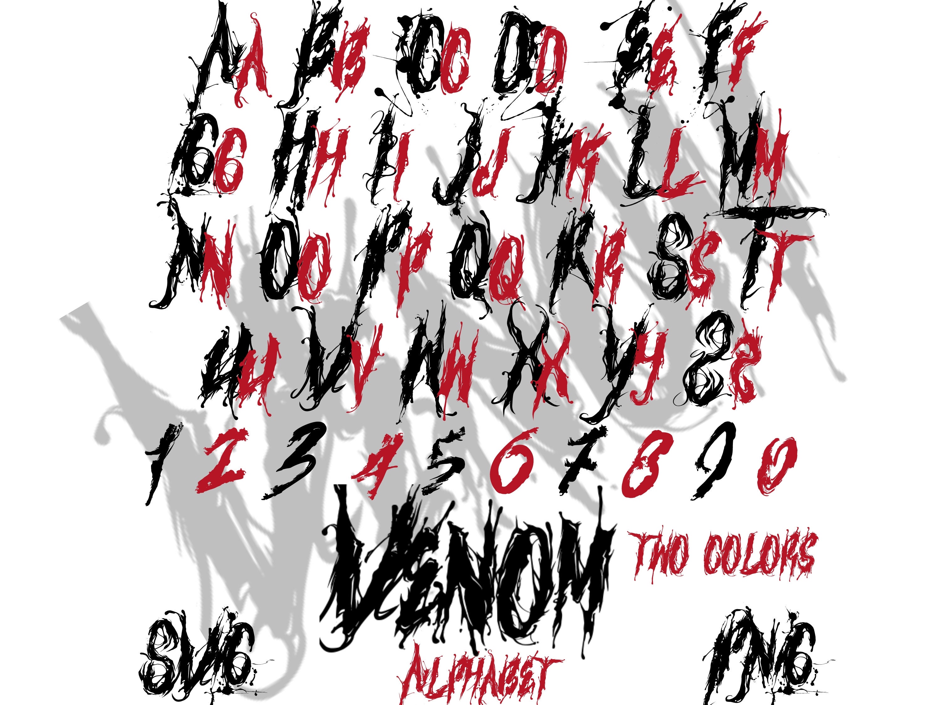 Venom Alphabet Letters Cliparts Bundle, Venom Font Sublimation Images ...