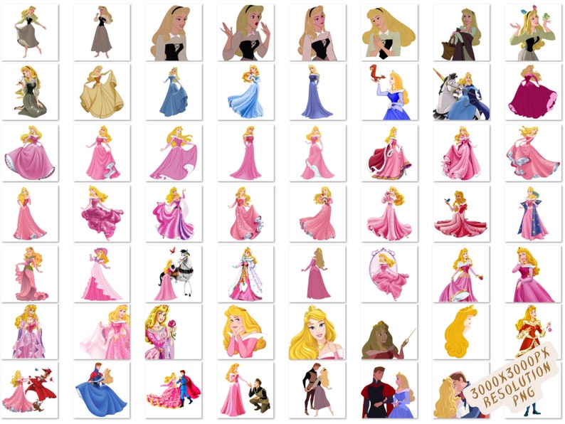 Sleeping Beauty PNG Cliparts Bundle, Sleeping Beauty Aurora PNG Cartoon ...