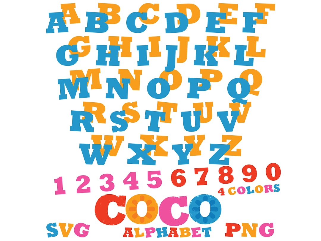 Coco Alphabet Font Bundle Coco Sublimation Bundle Coco - Etsy