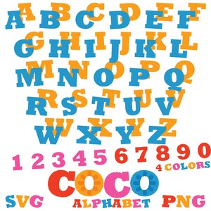 Coco Alphabet Font Bundle Coco Sublimation Bundle Coco - Etsy