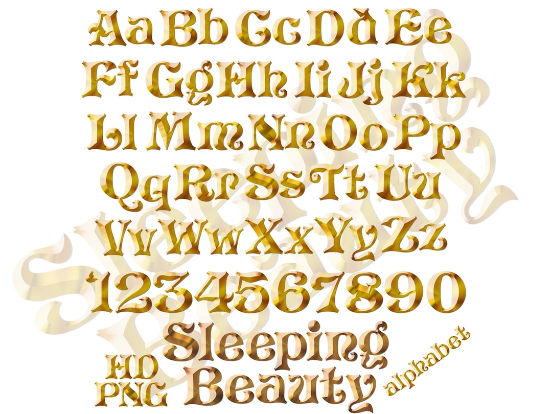 Sleeping Beauty Alphabet Letters PNG Cliparts Bundle, Sleeping Beauty ...