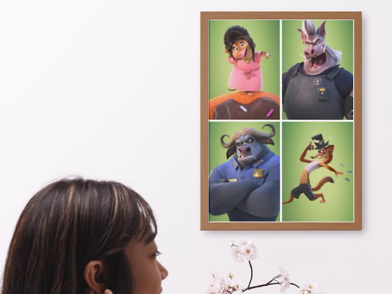 Zootopia 2 Characters Set of 15 Wall Art Posters, Zootopia Digital ...