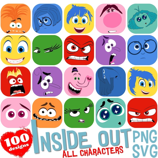 Inside Out Characters Clip Art - Etsy