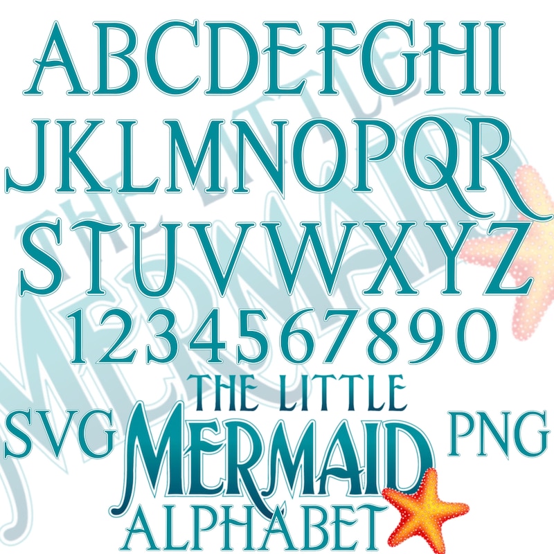 Mermaid Font Svg - Etsy