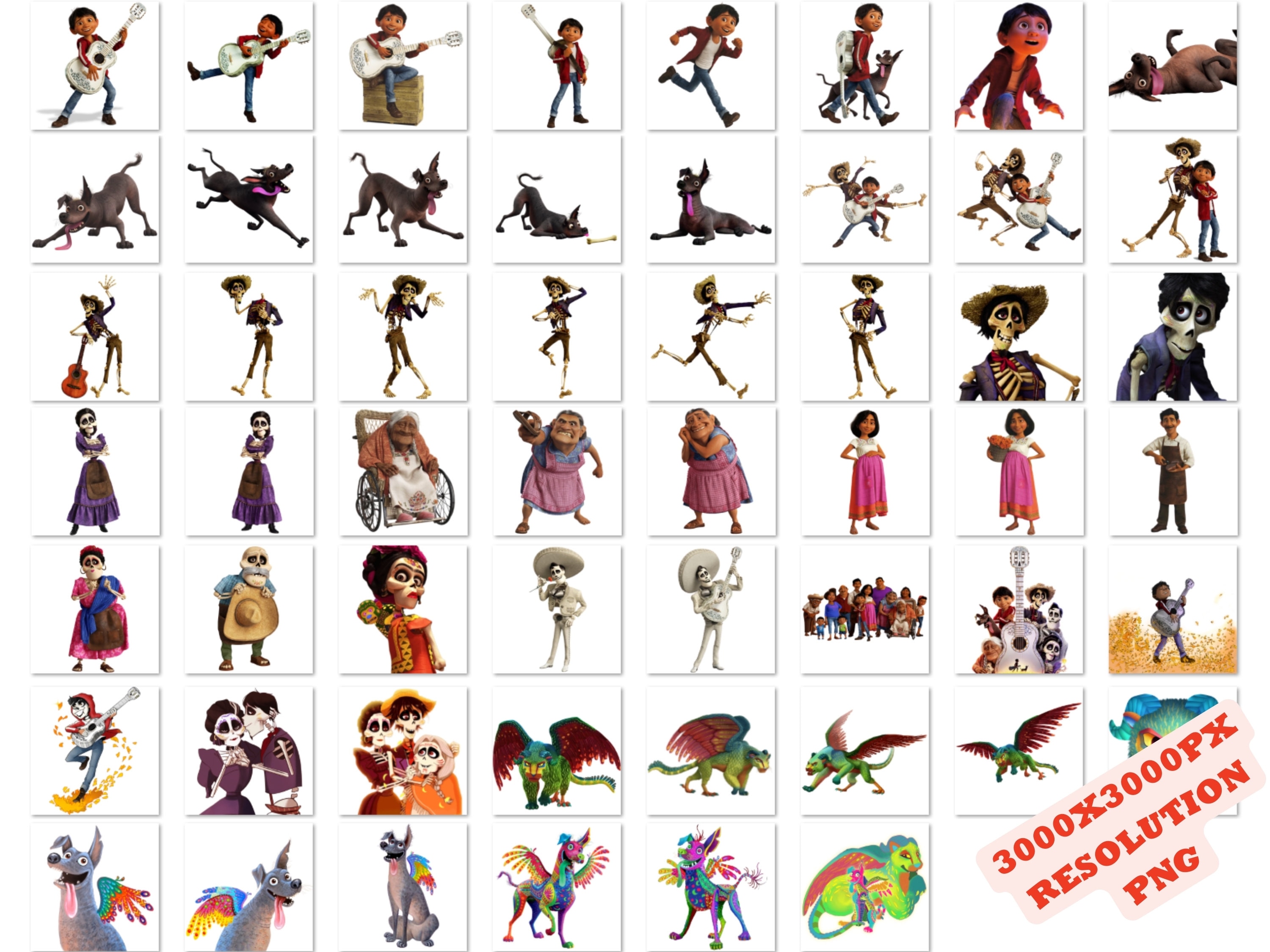 Coco PNG Cliparts Bundle, Coco Sublimation Bundle, Coco Cartoon Movie ...