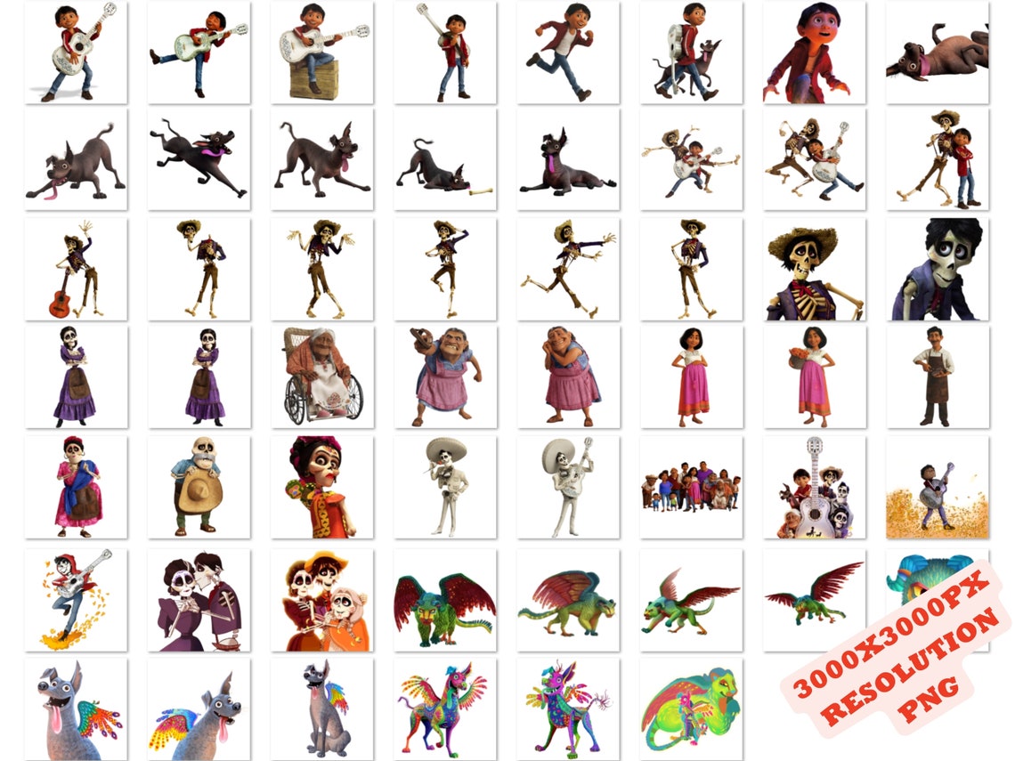 Coco Cliparts Mega Bundle, Coco Sublimation Bundle, Coco Cartoon Movie ...