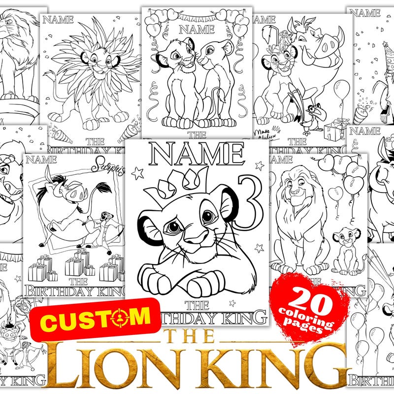 Coloring Book Lion - Etsy UK