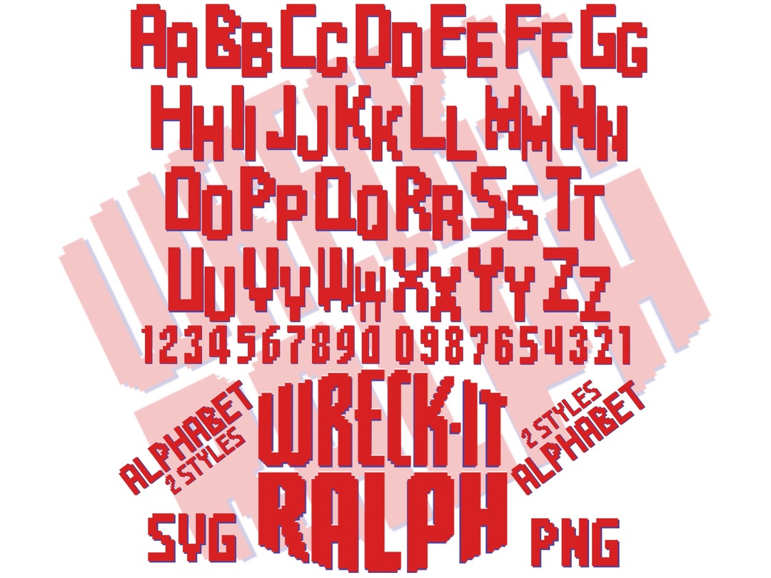 Wreck-it Ralph Alphabet Letters Font Bundle, Wreck-it Ralph SVG ...