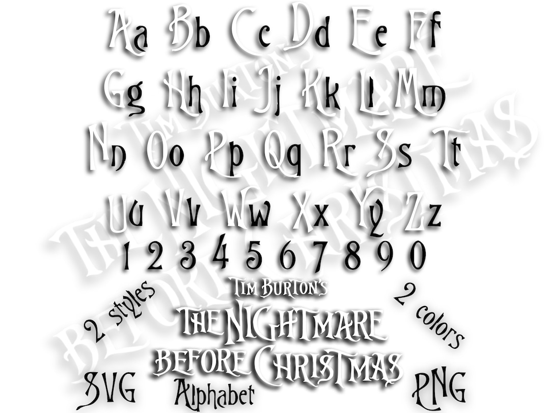 Tim Burton's the Nightmare Before Christmas Alphabet Font Letters ...