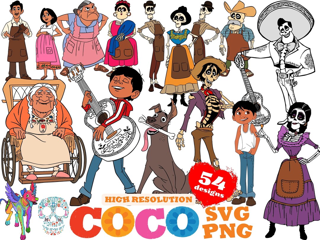 Coco SVG PNG Cliparts Bundle, Coco Sublimation Bundle, Coco Cartoon ...