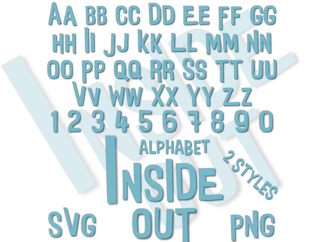 Inside Out Alphabet Font Letters Cliparts Bundle, Inside Out ...