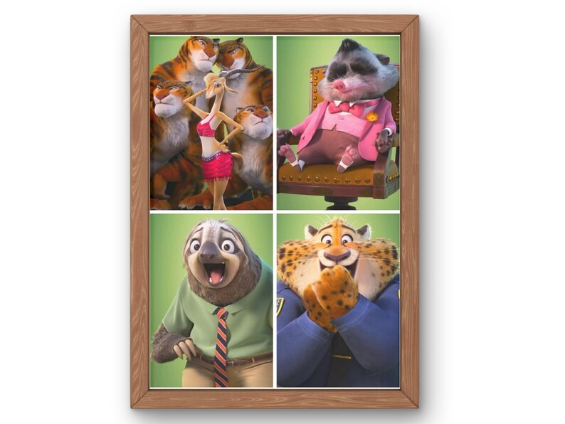 Zootopia 2 Characters Set of 15 Wall Art Posters, Zootopia Digital ...