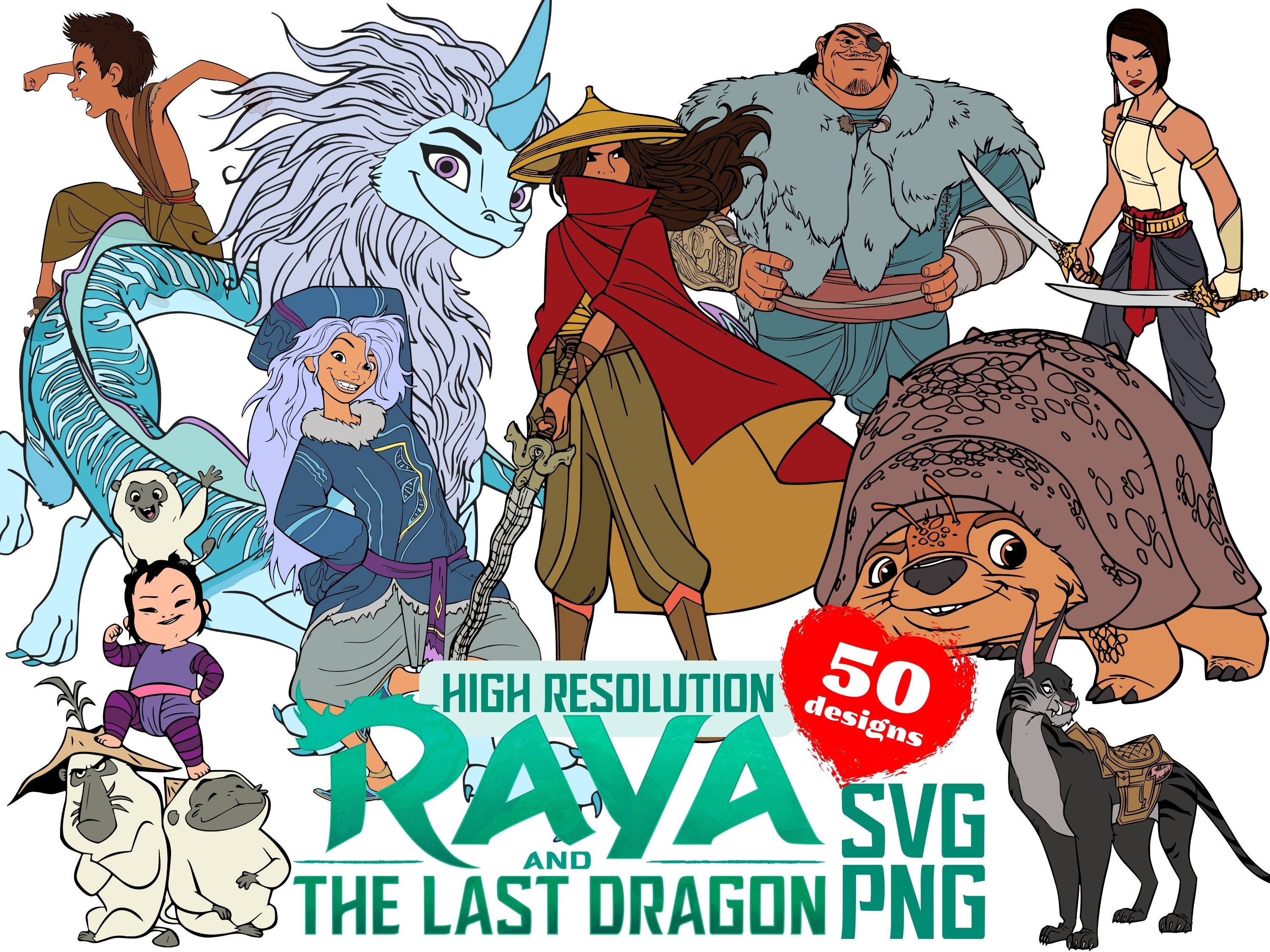 Raya and the Last Dragon SVG/PNG Cliparts Bundle, Raya and the Last ...