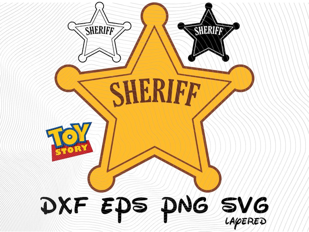 Woody Sheriff Badge SVG Png Dxf Eps Cliparts, Toy Story Sheriff Woody ...