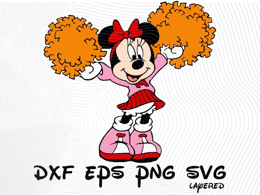 Cheerleading Minnie Mouse Sublimation Clipart, Cheerleading Minnie ...