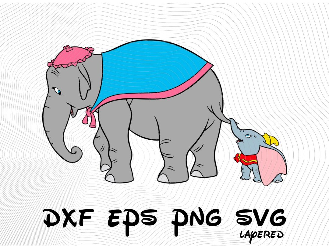 Dumbo Mrs. Jumbo SVG Dxf Eps Clipart, Dumbo Sublimation Clipart, Dumbo ...