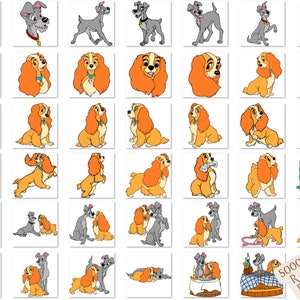Lady and the Tramp PNG Cliparts Bundle, Lady and the Tramp PNG Cartoon ...
