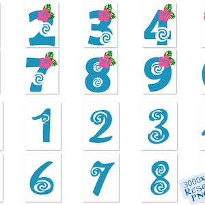 Moana PNG Birthday Numbers Cliparts Bundle, Moana PNG Cartoon Letters ...