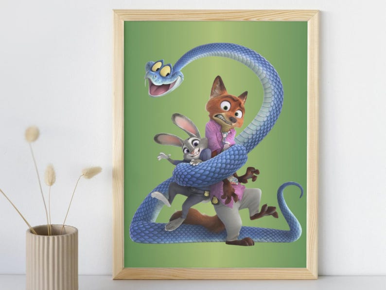 Zootopia 2 Characters Set of 15 Wall Art Posters, Zootopia Digital ...
