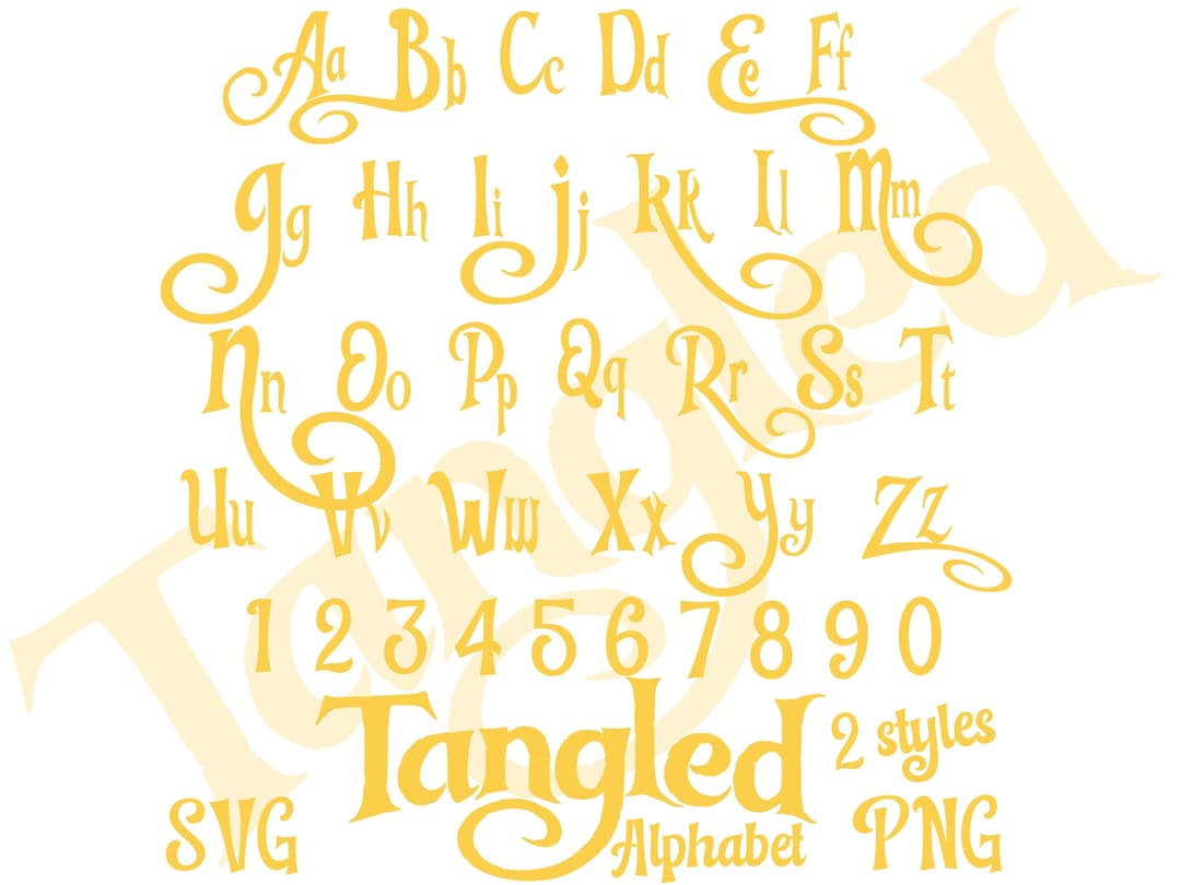 Tangled Alphabet Letters Cliparts Bundle, Tangled Rapunzel Font ...