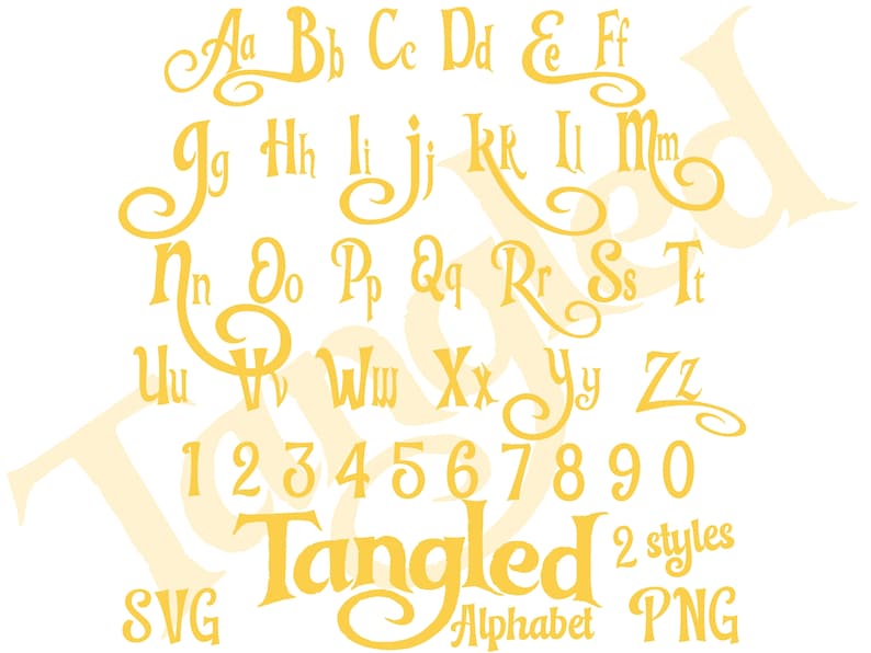 Tangled Alphabet Letters Cliparts Bundle, Tangled Rapunzel Font ...