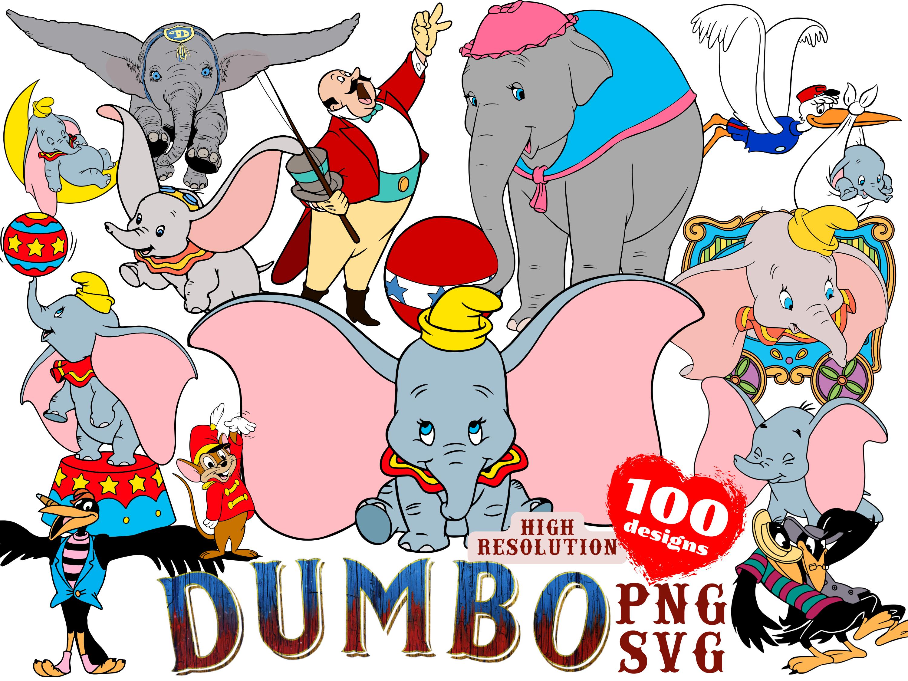 Dumbo SVG PNG Cliparts Bundle, Dumbo Sublimation Bundle, Dumbo Cartoon ...