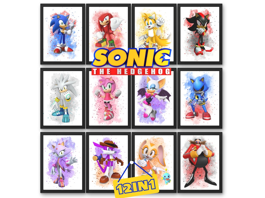 Sonic the Hedgehog Posters Set of 12 Bundle, Sonic Wall Art Bundle ...