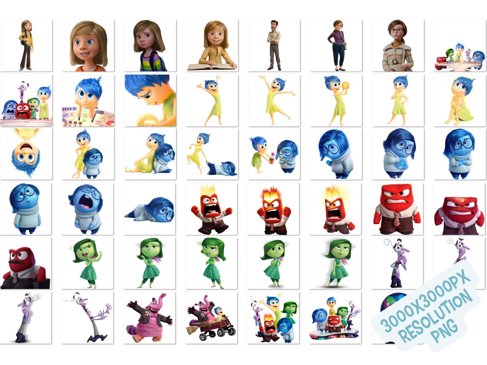 Inside Out PNG Cliparts Mega Bundle, Inside Out Sublimation Bundle ...