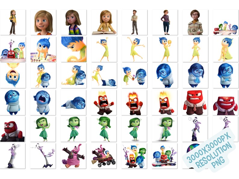 Inside Out PNG Cliparts Mega Bundle, Inside Out Sublimation Bundle ...