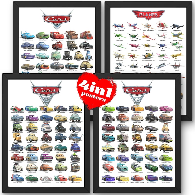 Cars Characters Posters - Etsy