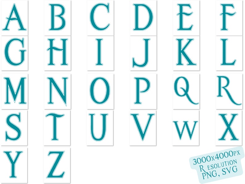 The Little Mermaid Alphabet Letters Cliparts Bundle, Mermaid SVG ...