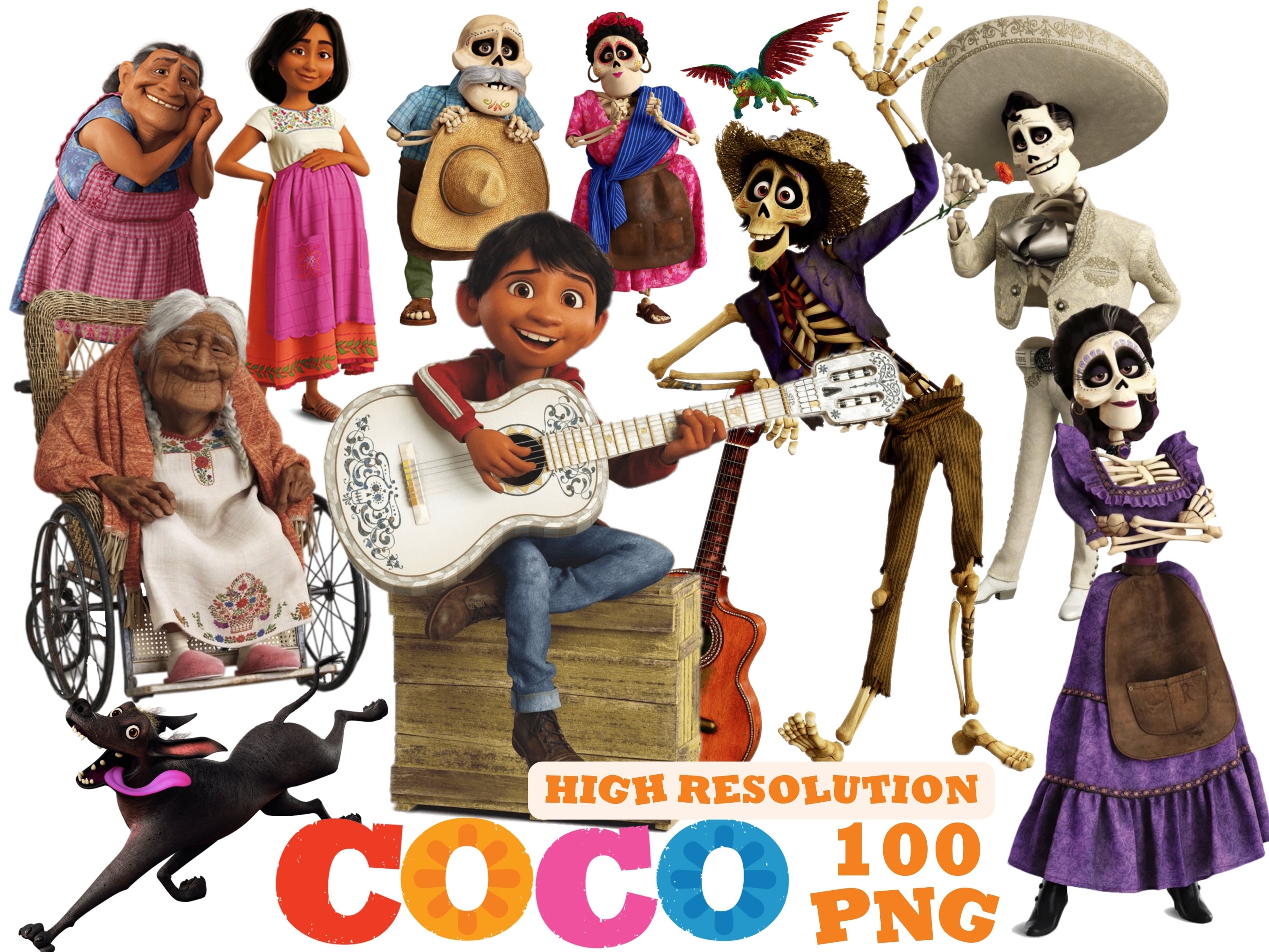 Coco PNG Cliparts Bundle, Coco Sublimation Bundle, Coco Cartoon Movie ...