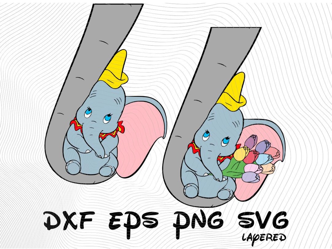 Dumbo Mrs. Jumbo SVG Dxf Eps Clipart, Mother's Day Dumbo Sublimation ...