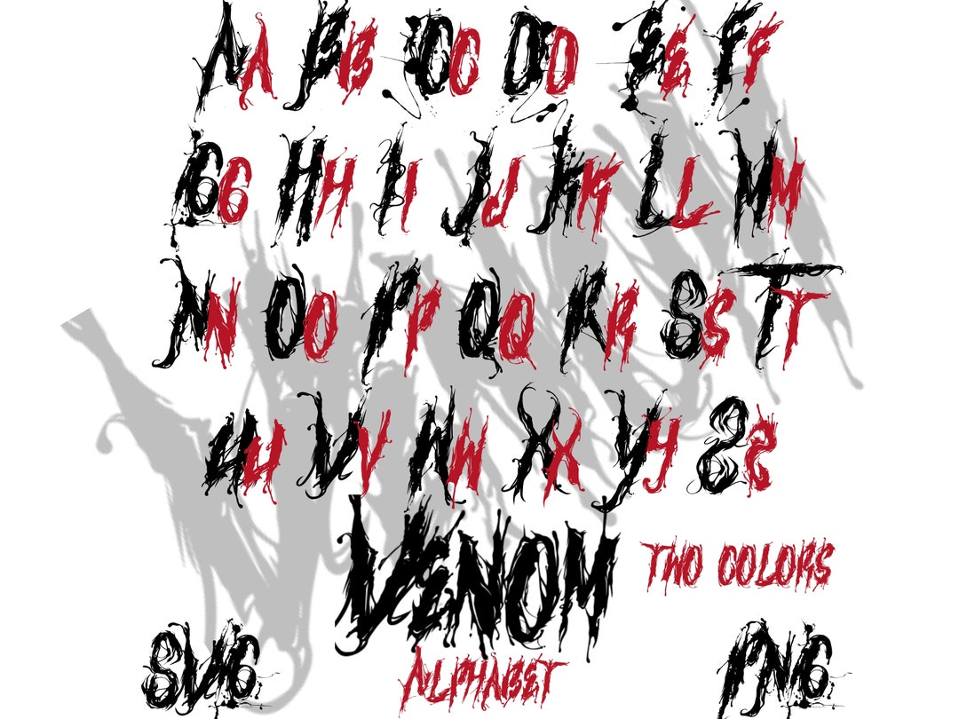 Venom Original Alphabet Font SVG PNG, Venom Alphabet Letters, Venom ...