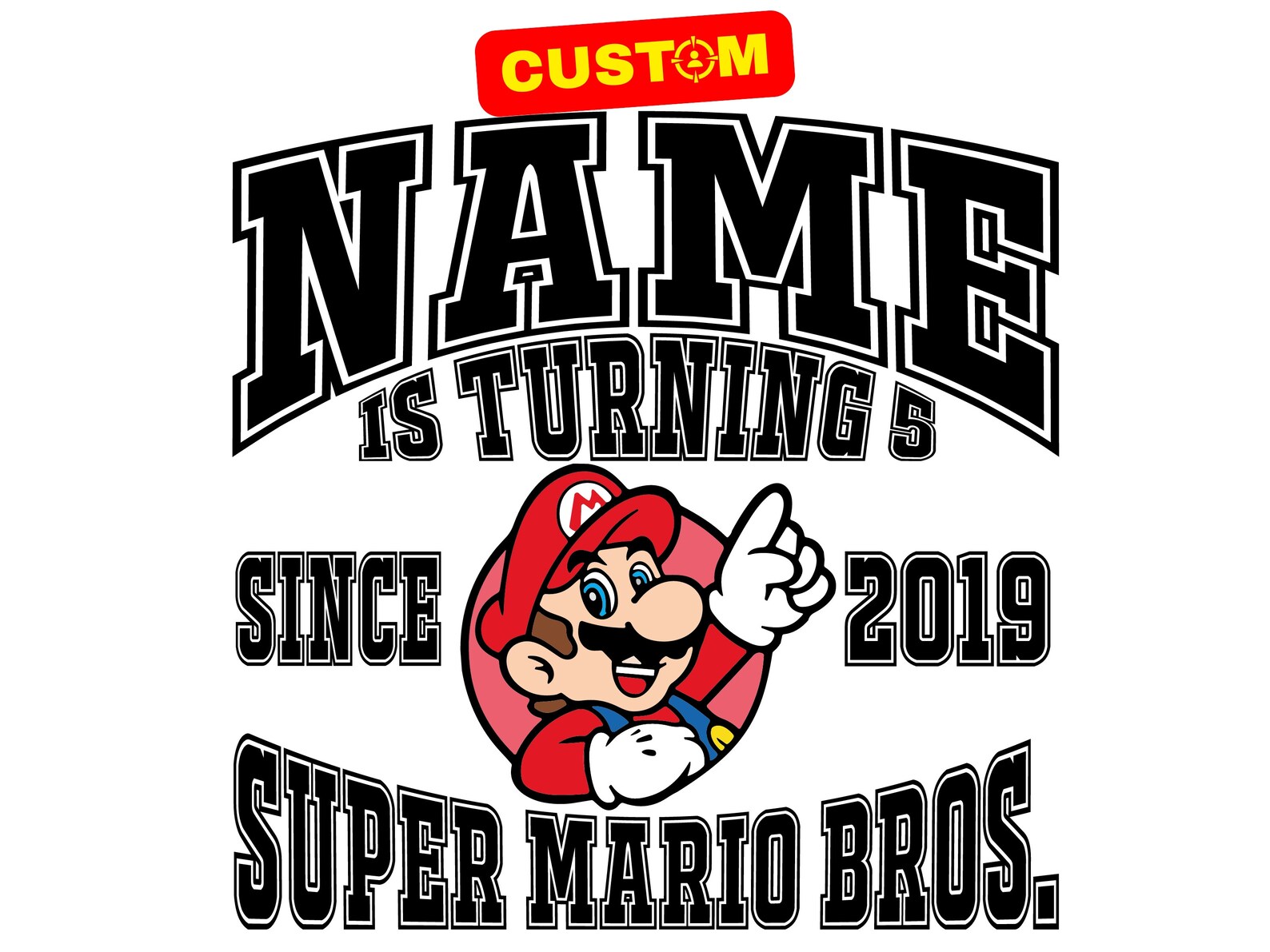 Personalized Super Mario Custom SVG Clipart, Super Mario Original ...