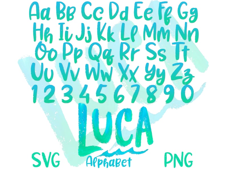 Luca Alphabet Letters Cliparts Bundle, Luca Disney Sublimation Cliaprts ...